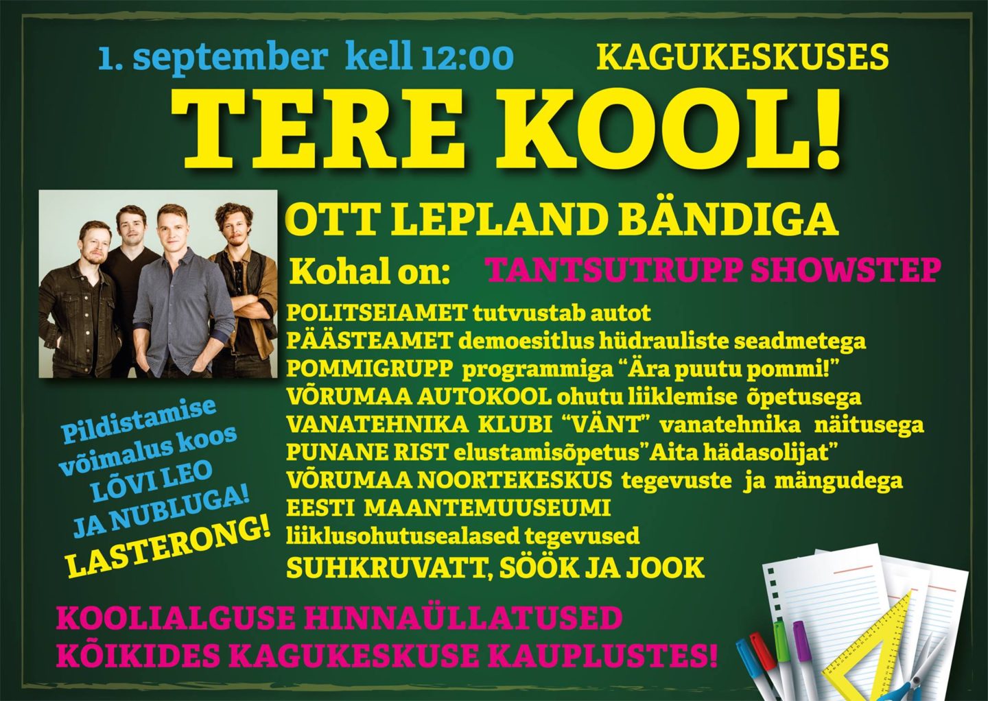 01.09.2018 – Tere kool! – Kagukeskus – Kagu-Eesti suurim ostukeskus